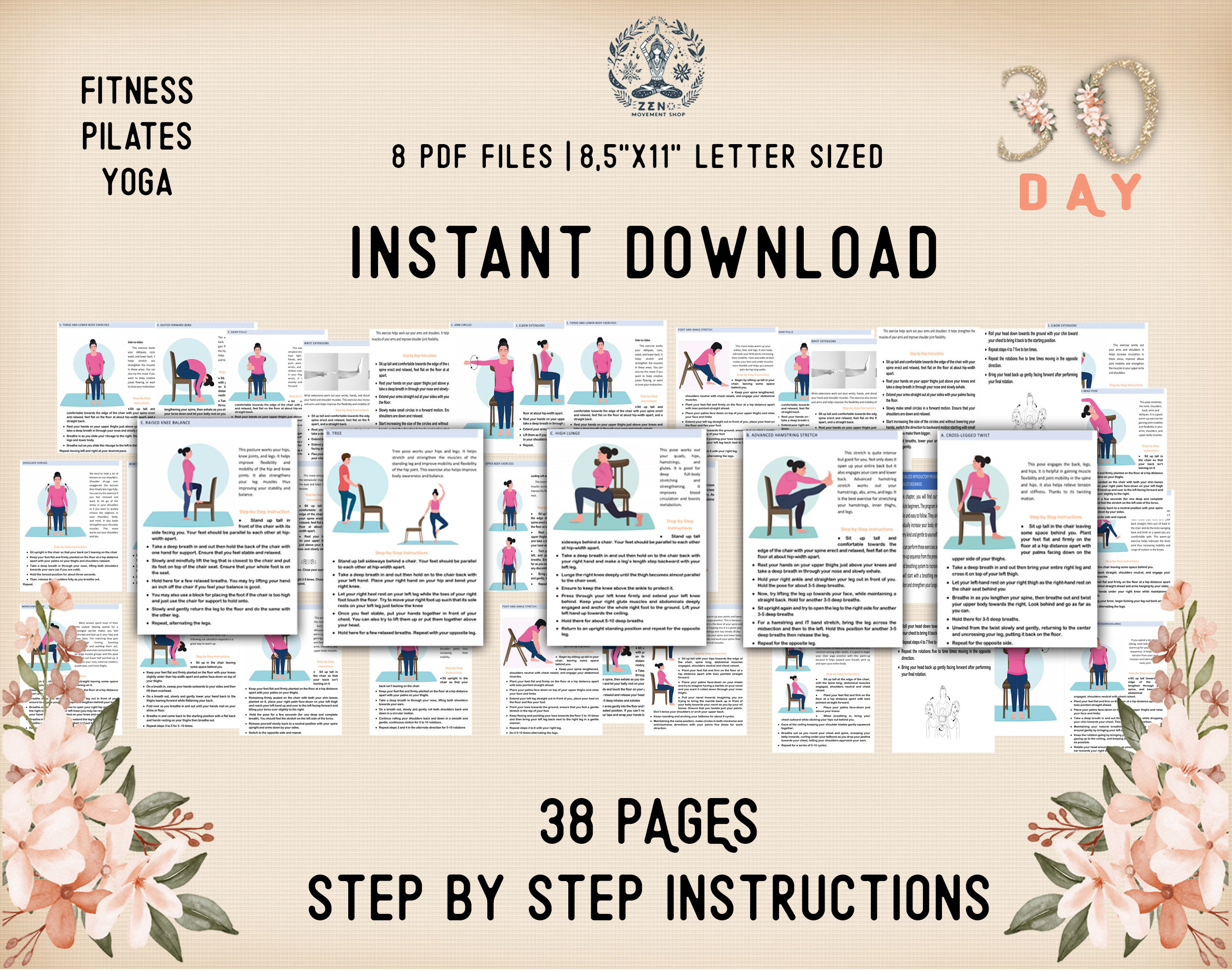 Chair Yoga ADVANCED LEVEL | Back, Legs and Hips | 30-day Challenge ...