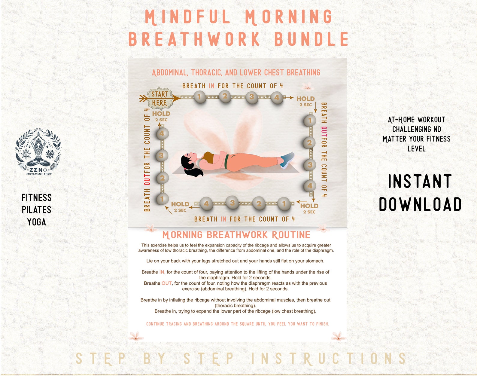 BUNDLE 30 Day Wall Exercise Printable Intermediate | Wall Pilates ...