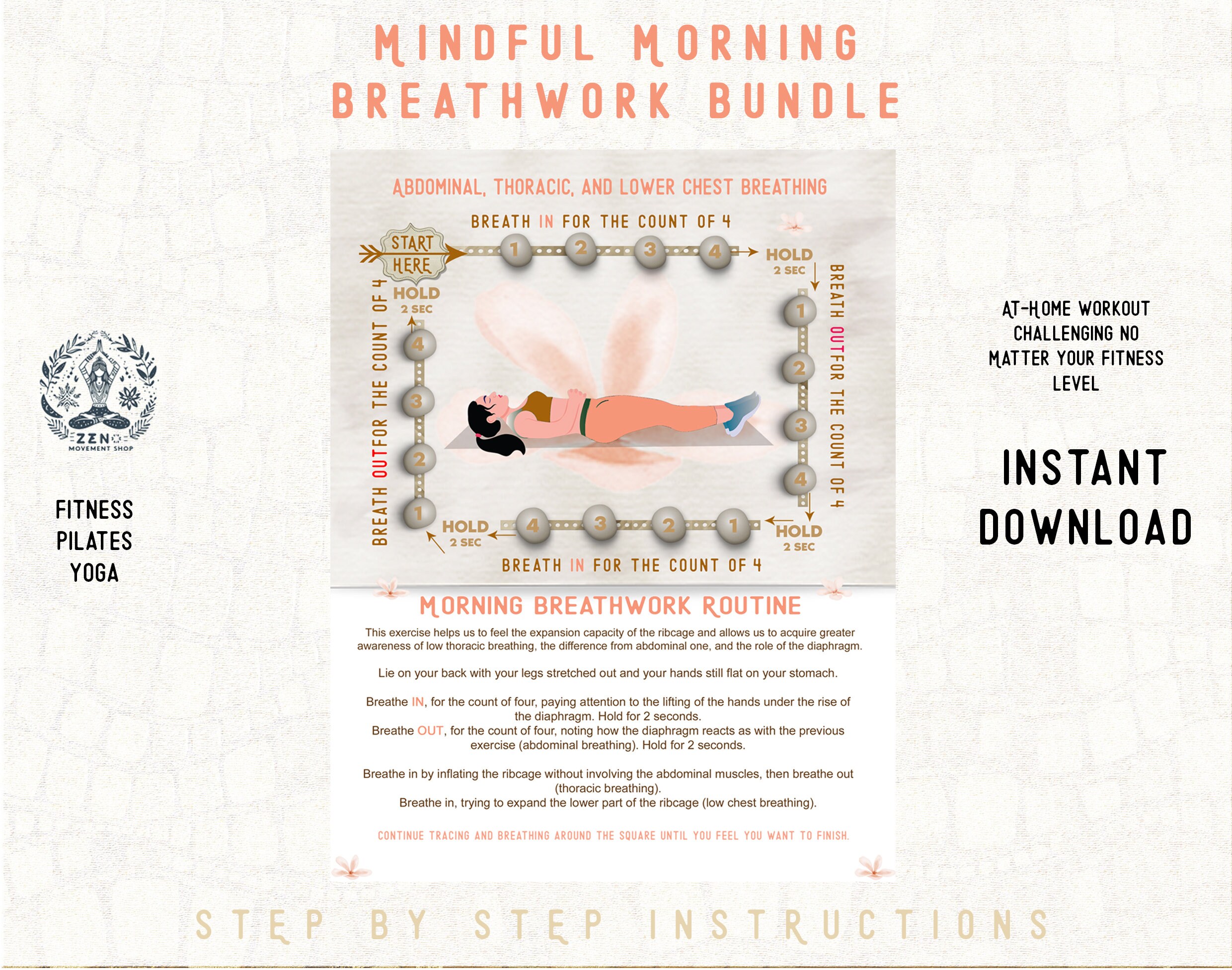 BUNDLE 30 Day Wall Exercise Printable Intermediate | Wall Pilates ...