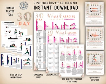 30 Day Wall Exercise Challenge Printable Wall Fitness Quick Workout ...