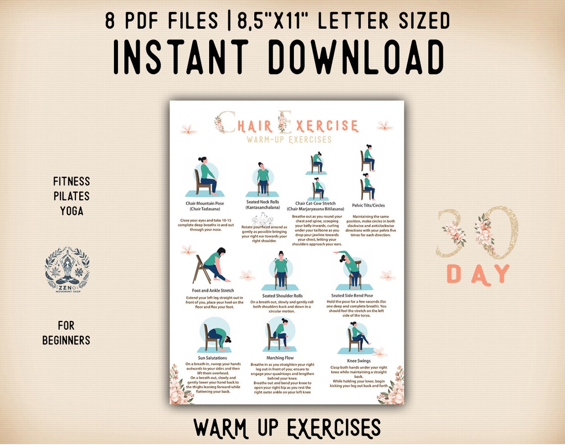 Quick and Simple Chair Yoga ADVANCED LEVEL | Exercises: 30-day Guided ...