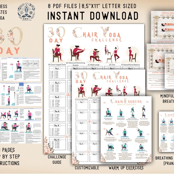 30 Day Chair Yoga Challenge - Etsy