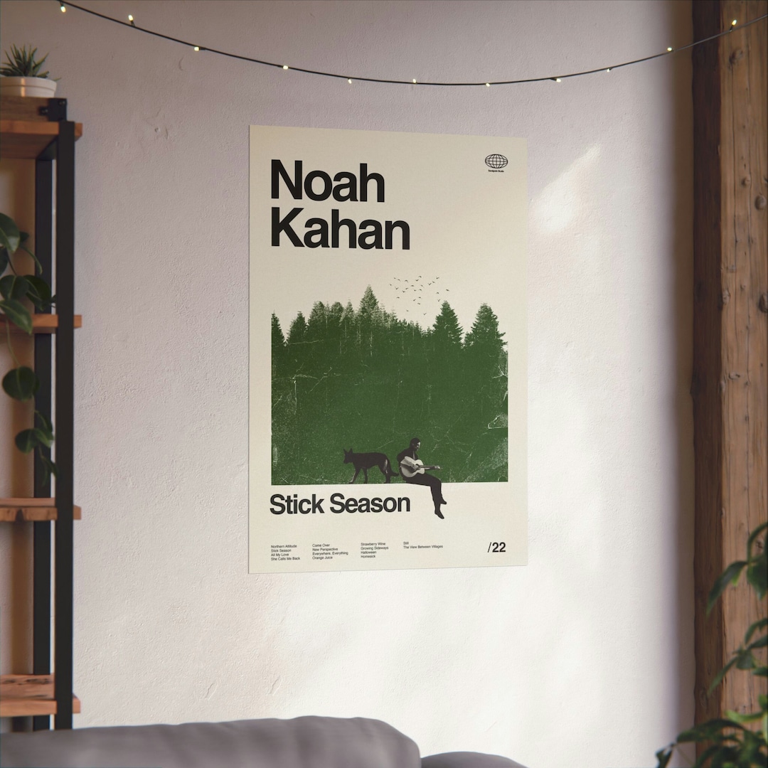 Noah Kahan Poster, Stick Season Poster, We'll All Be Here Forever Matte ...