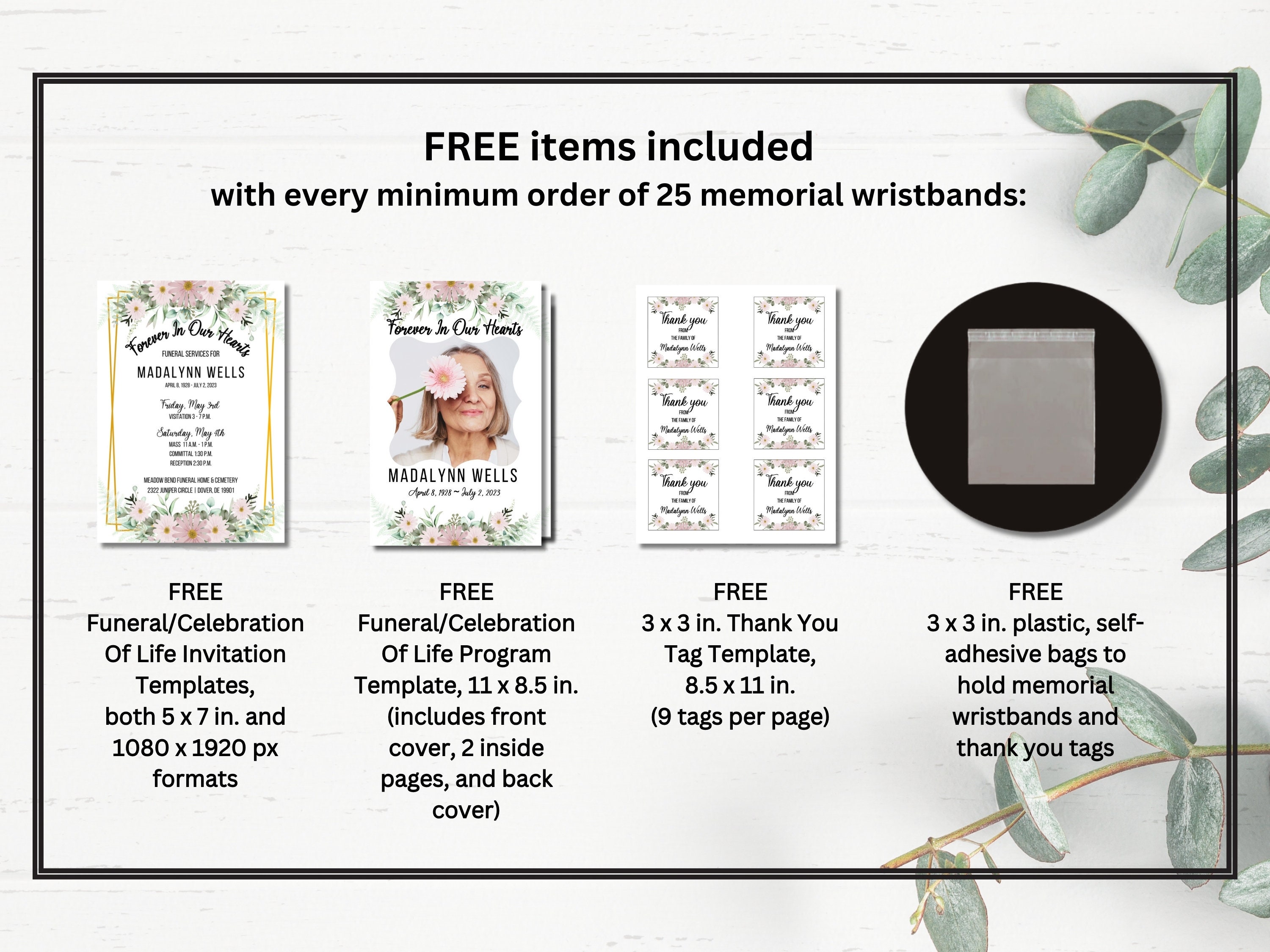 Editable Funeral Program Template, Pink Daisies, Keepsake, Celebration ...