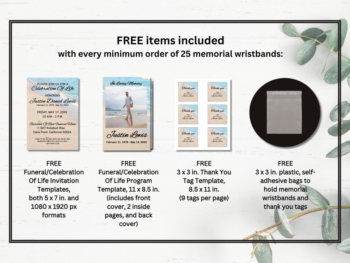 Editable Funeral Program Template, Footprints in the Sand, Keepsake ...