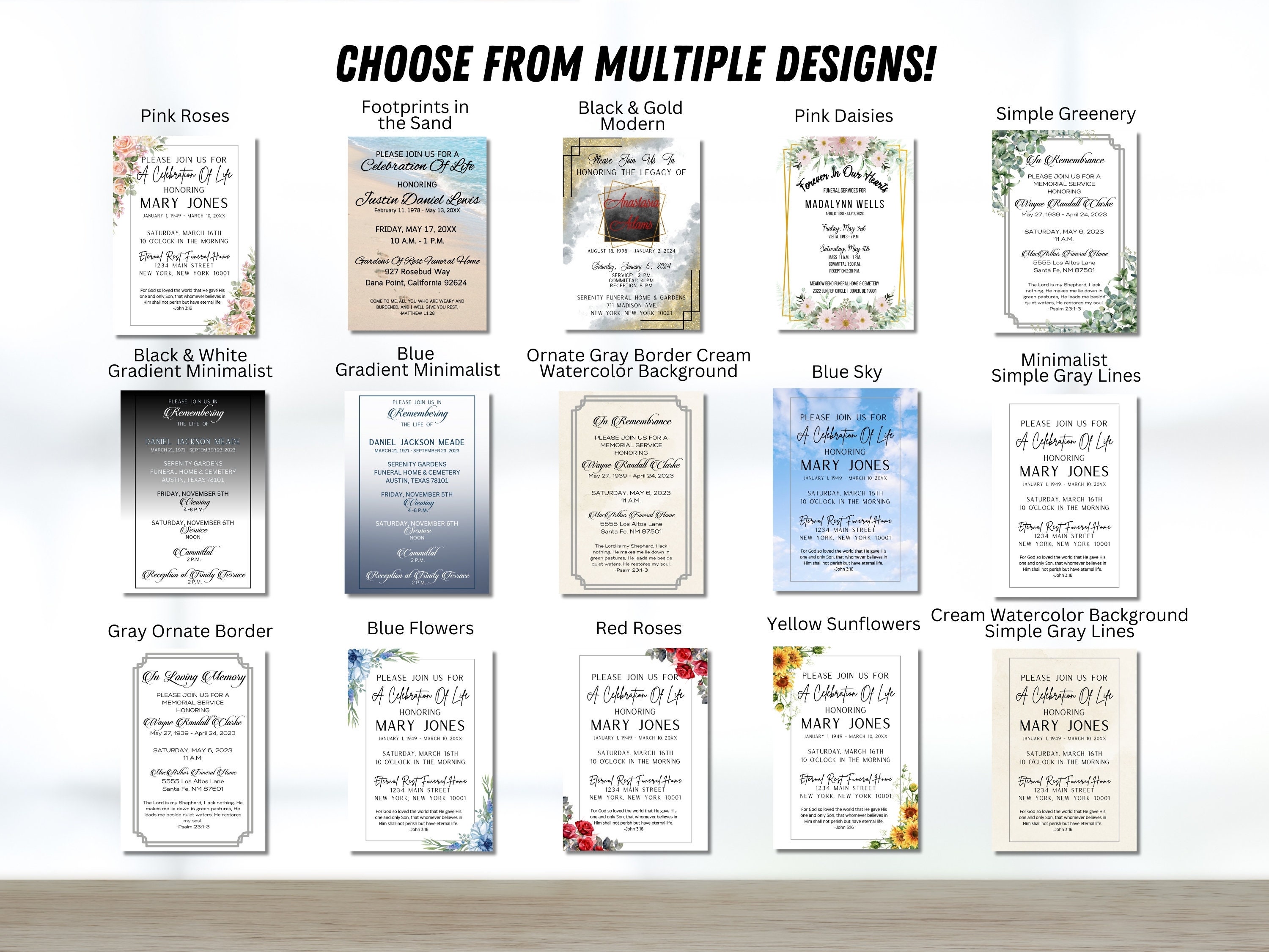 Editable Funeral Program Template, Minimalist Cream, Keepsake ...