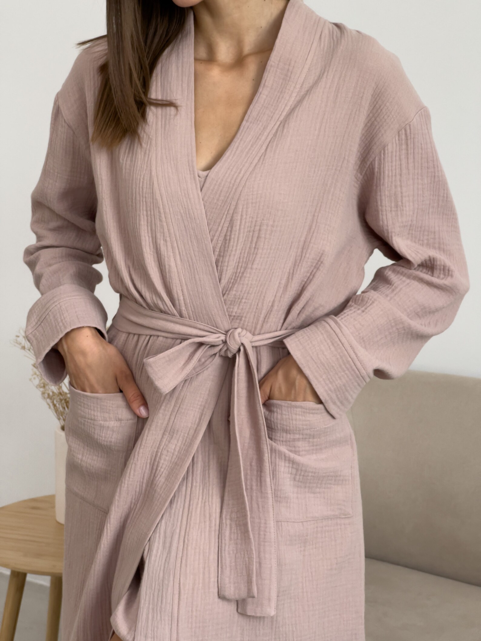Organic Oversized Lightweight Muslin Robe, Bridesmaid Robe, Cotton ...