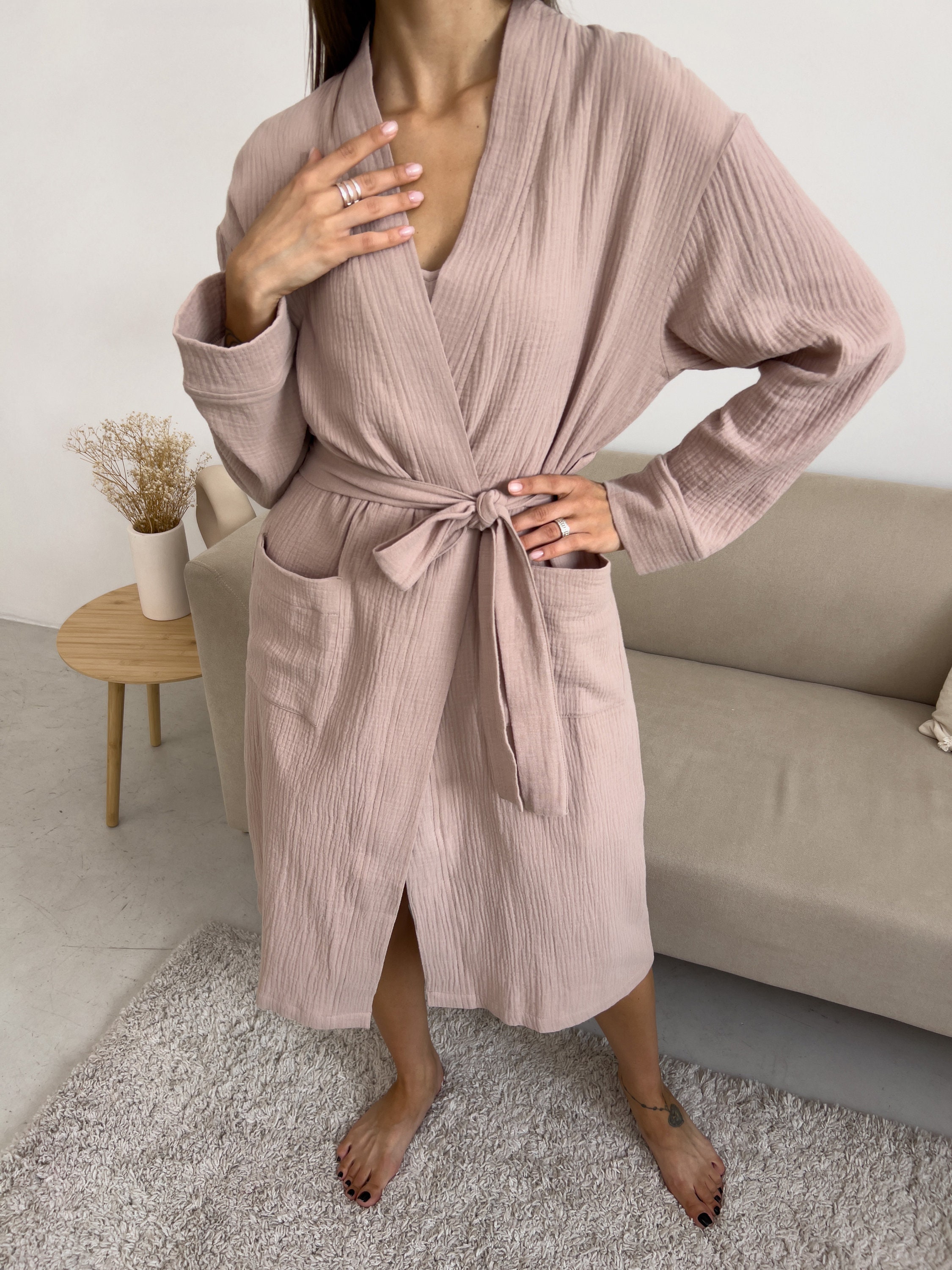 Organic Oversized Lightweight Muslin Robe, Bridesmaid Robe, Cotton ...