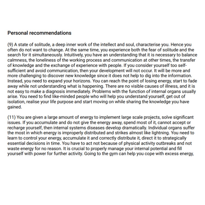 Matrix of Destiny FULL Reading of Your Chart numerology Report DATE of ...