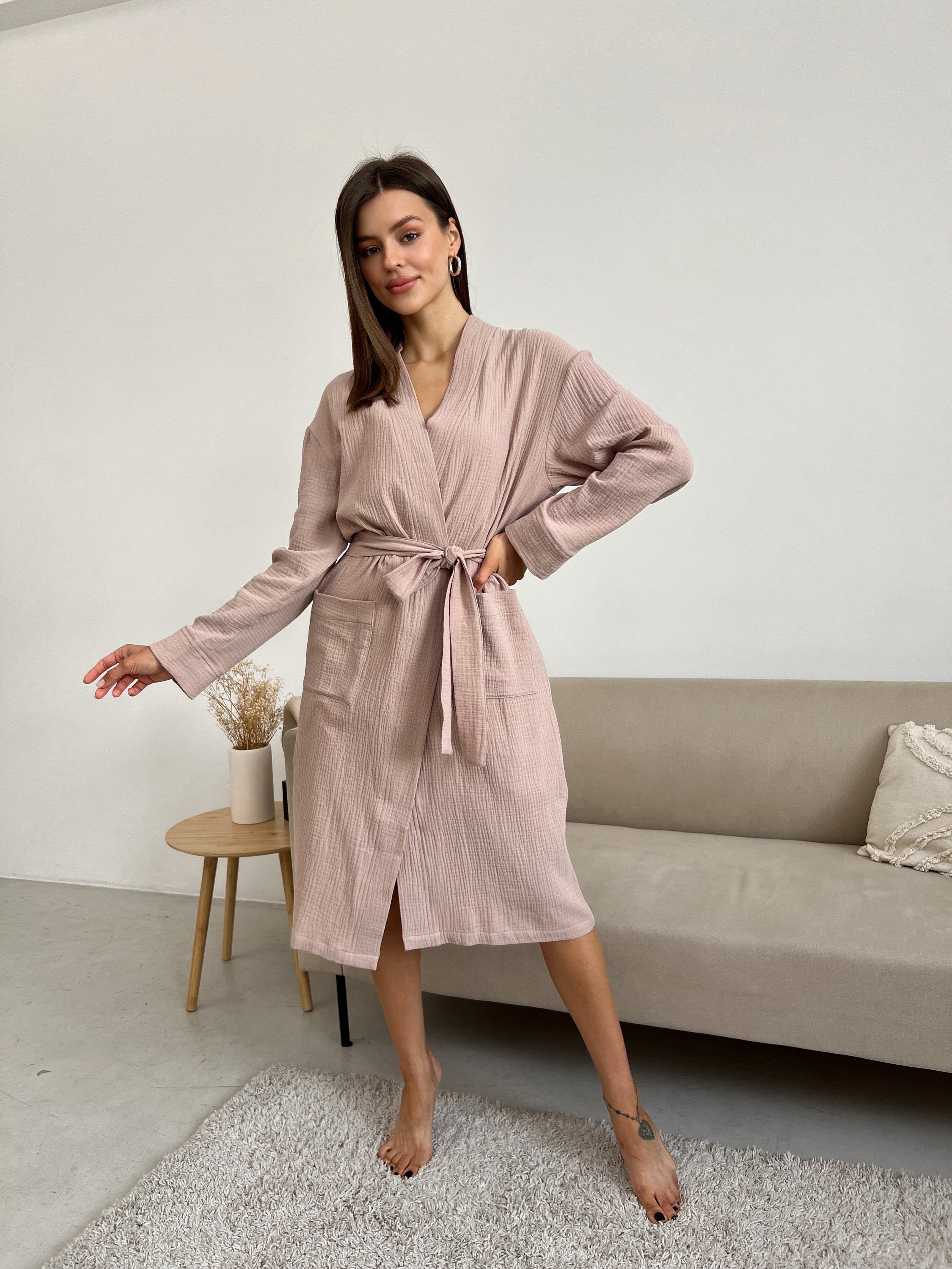Organic Oversized Lightweight Muslin Robe, Bridesmaid Robe, Cotton ...