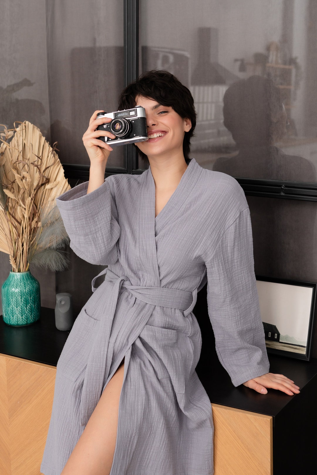 Organic Oversized Lightweight Muslin Robe, Bridesmaid Robe, Cotton ...