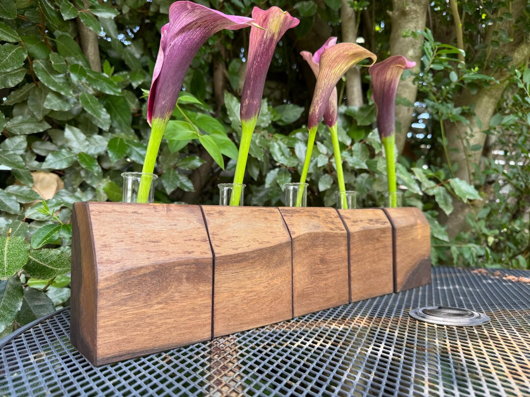 Set of 5 Walnut Vases - Etsy