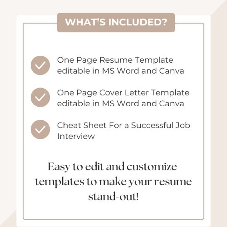 Resume CV Template, Cover Letter Template, Editable in Word and Canva ...