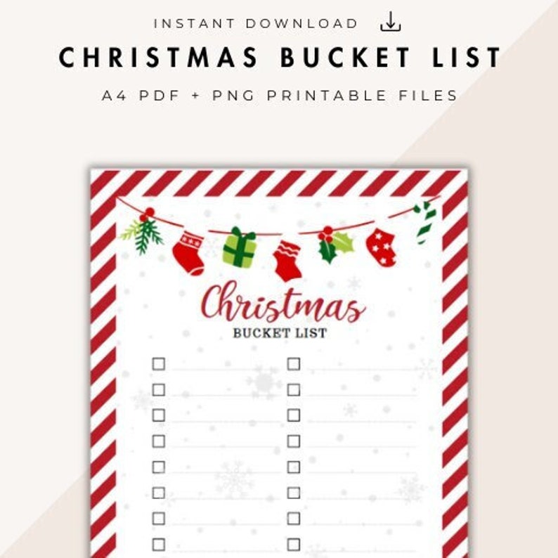 Christmas Bucket List Printable - Etsy