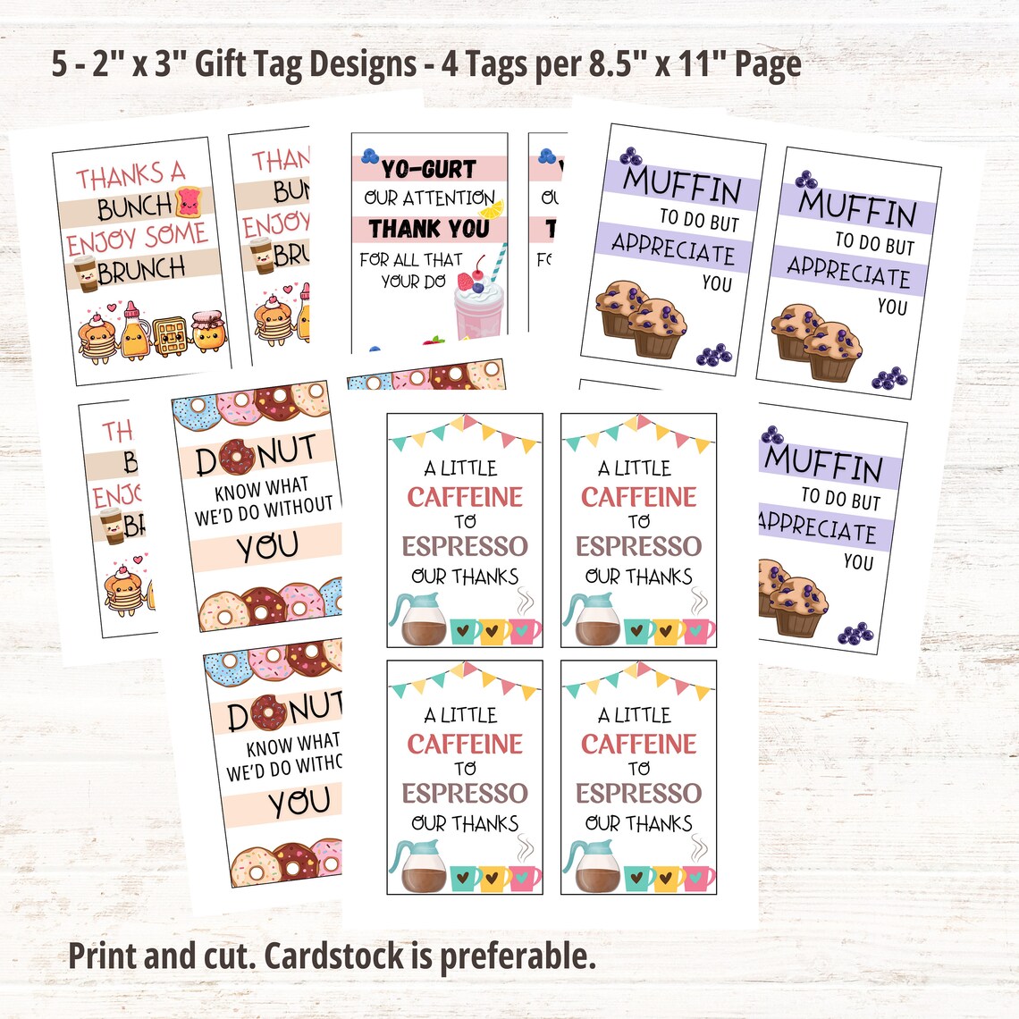 Thank You Breakfast Gift Tags and Signs - Etsy