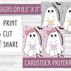 Cute Ghost Coffee Gift Card Holder, Girly Ghost, Halloween Gift, Spooky ...