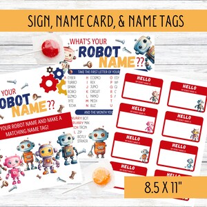 Robot Name Party Game With Name Tags (printable PDF) - Etsy
