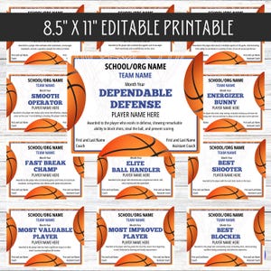 25 Editable Basketball Certificates, Basketball Team Party, Canva ...