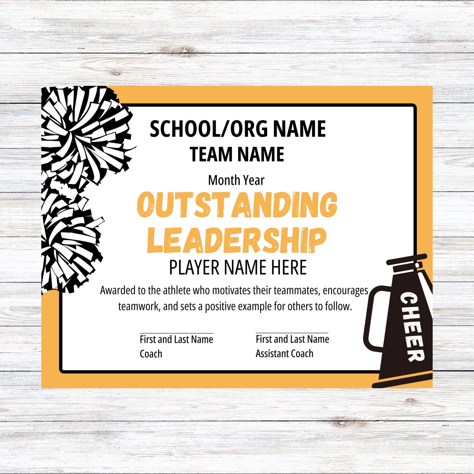 Editable Cheerleading Award Certificates: 25 Canva Templates (digital ...