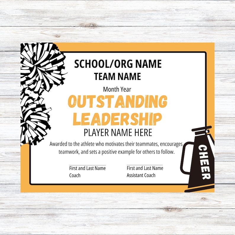 Editable Cheerleading Award Certificates: 25 Canva Templates (digital ...