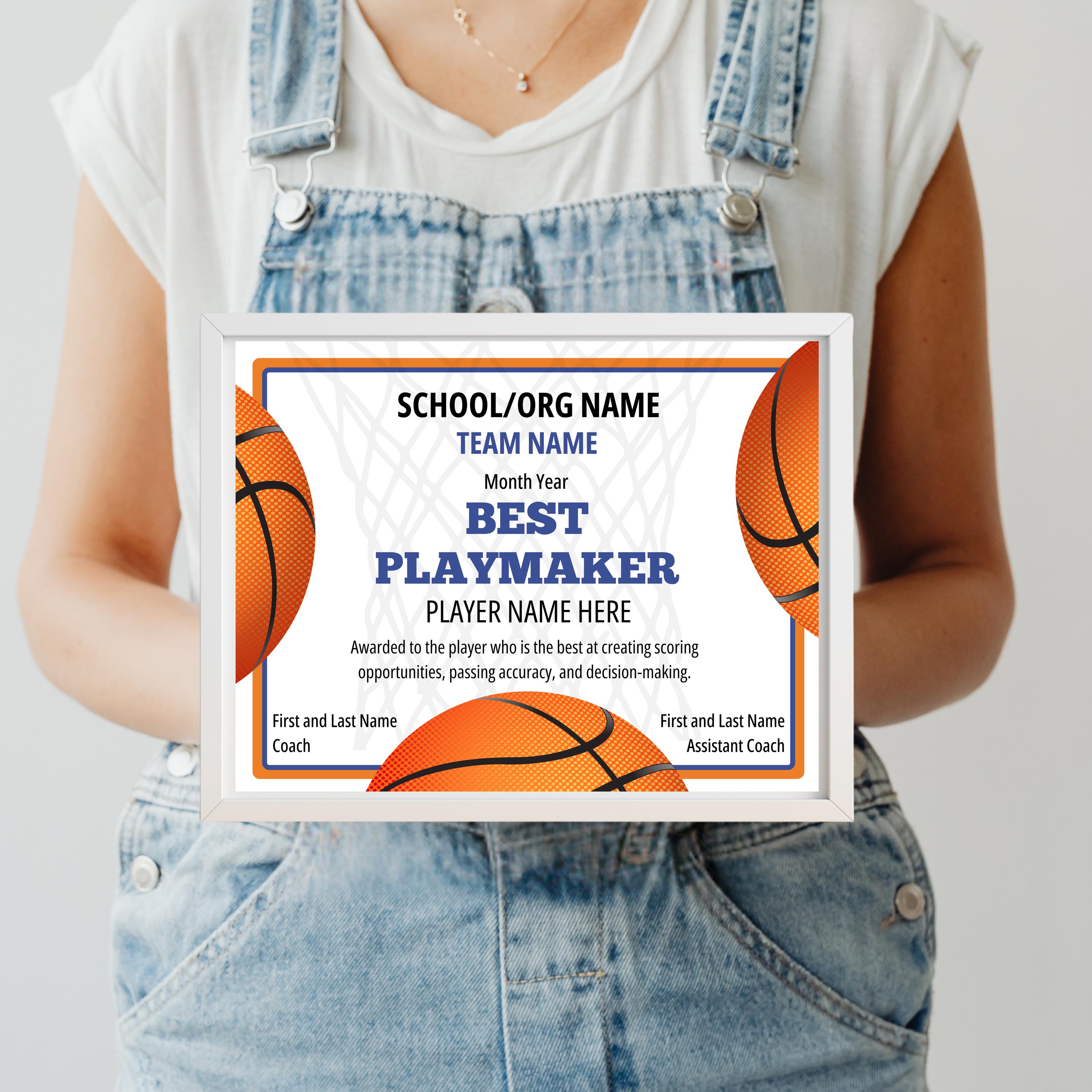 25 Editable Basketball Certificates, Basketball Team Party, Canva ...