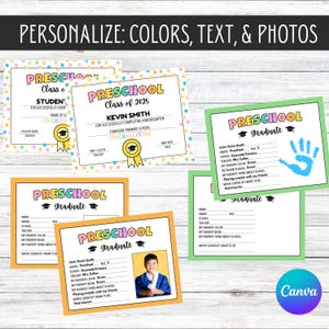 Editable Preschool Graduation Certificate, Preschool Graduation Diploma ...