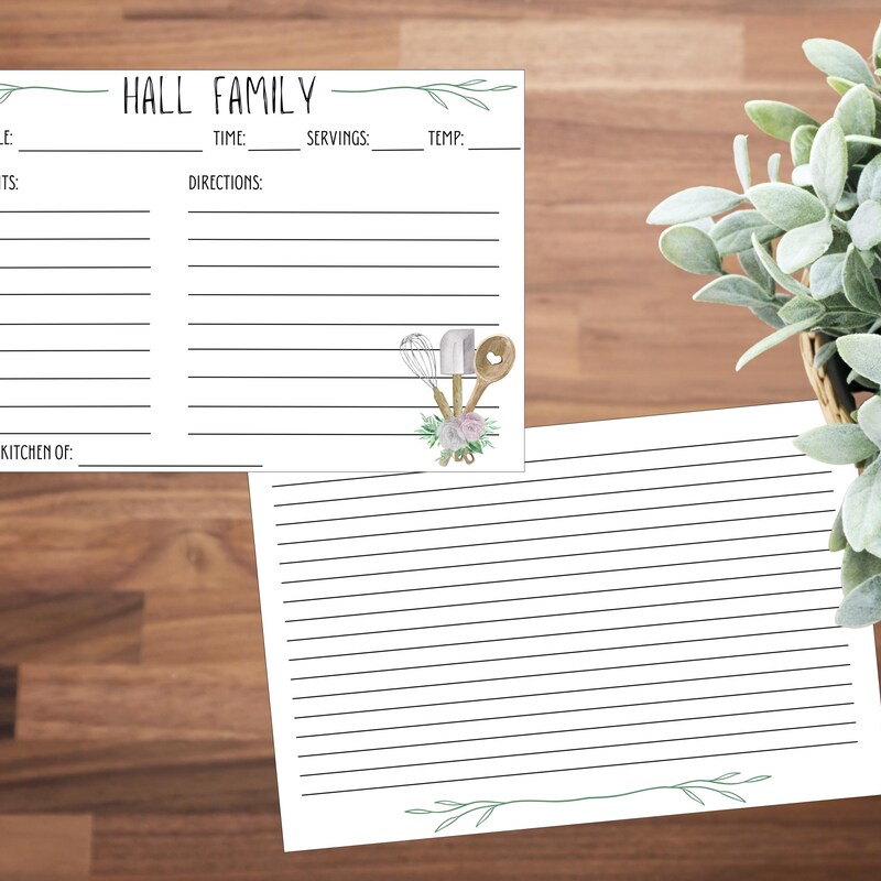 Personalized Recipe Cards - Etsy