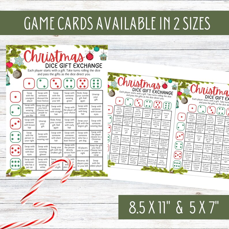 Christmas Dice Gift Exchange Game: Holiday Party Printable (PDF) - Etsy