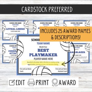 25 Editable Volleyball Certificates, Volleyball Team Party, Canva ...