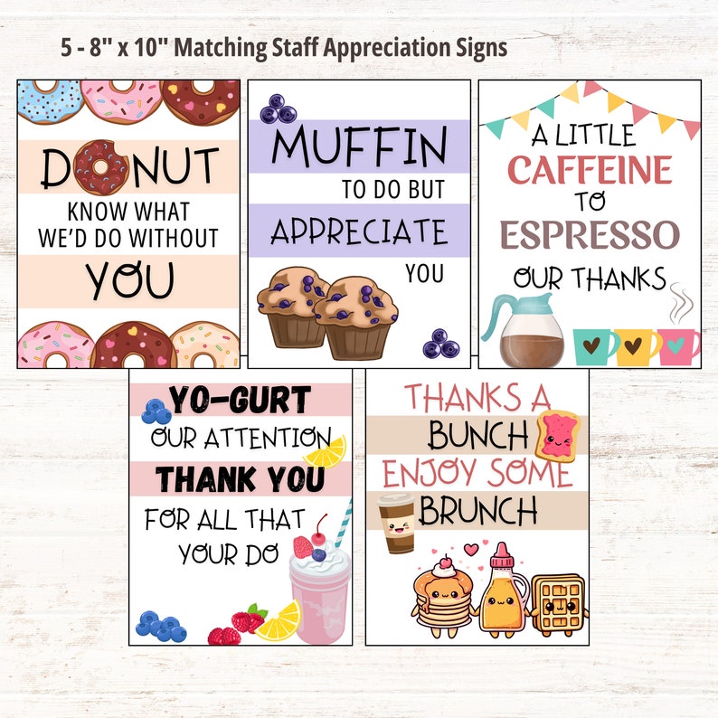 Thank You Breakfast Gift Tags and Signs - Etsy