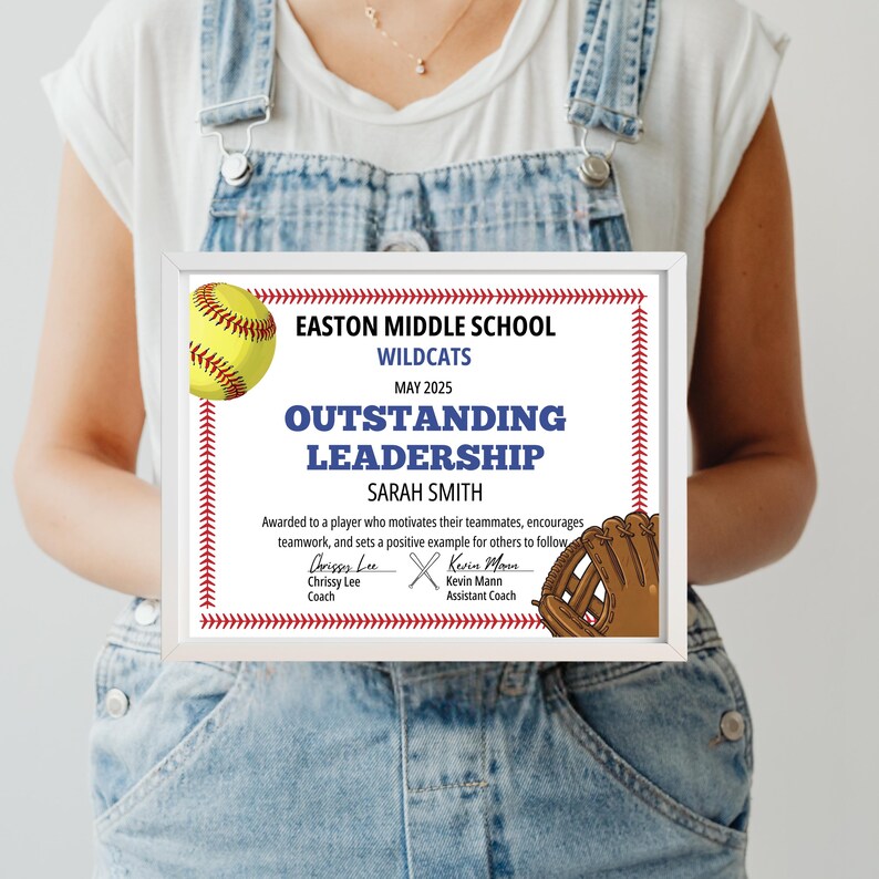 25 Editable Softball Certificates, Softball Team Party, Canva Template ...