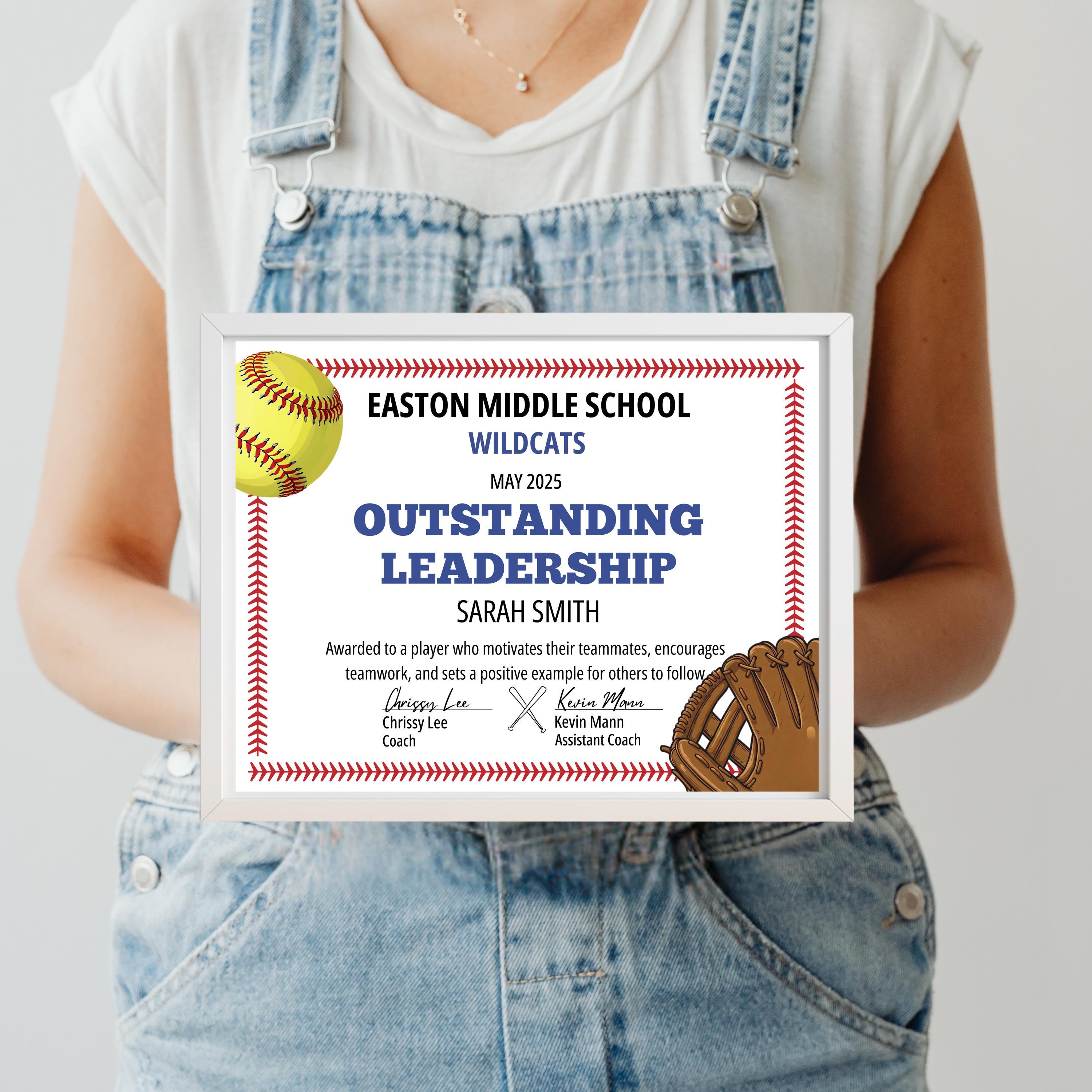 Editable Softball Award Certificates: 25 Canva Templates - Etsy