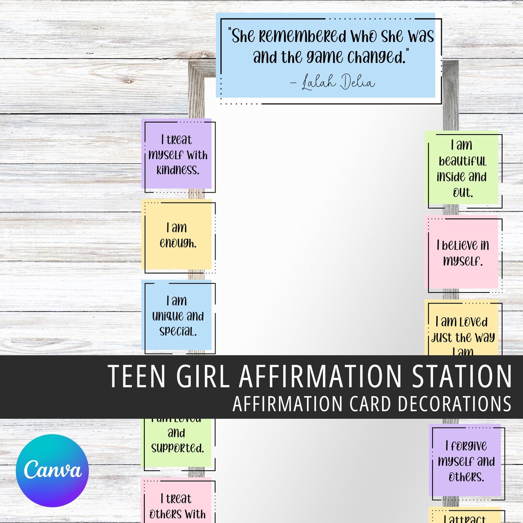 Teen Girl Affirmation Station: Mirror Decor (digital Download) - Etsy UK