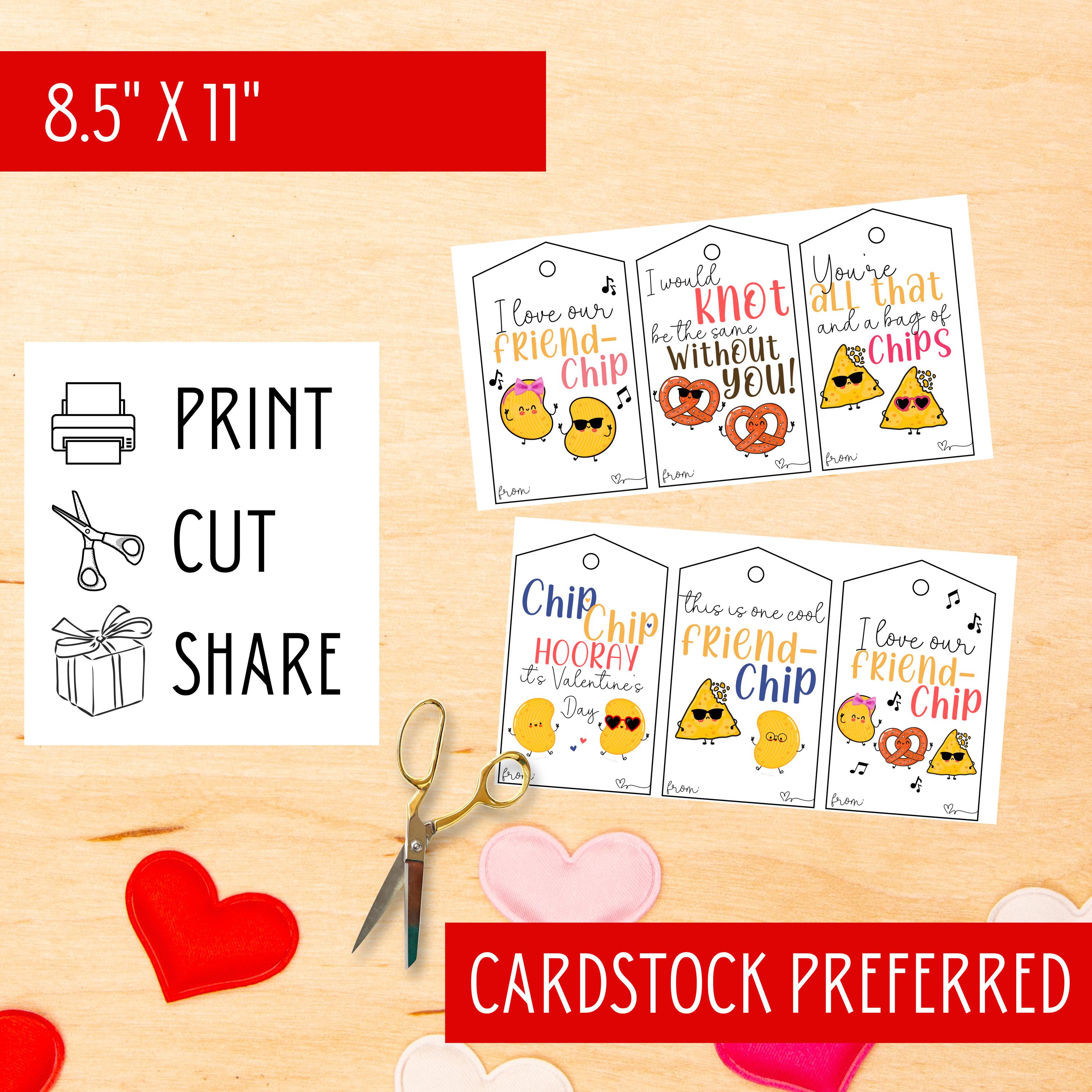 Valentine's Day, Bag of Chips Printable Gift Tags, Chip Chip Hooray ...