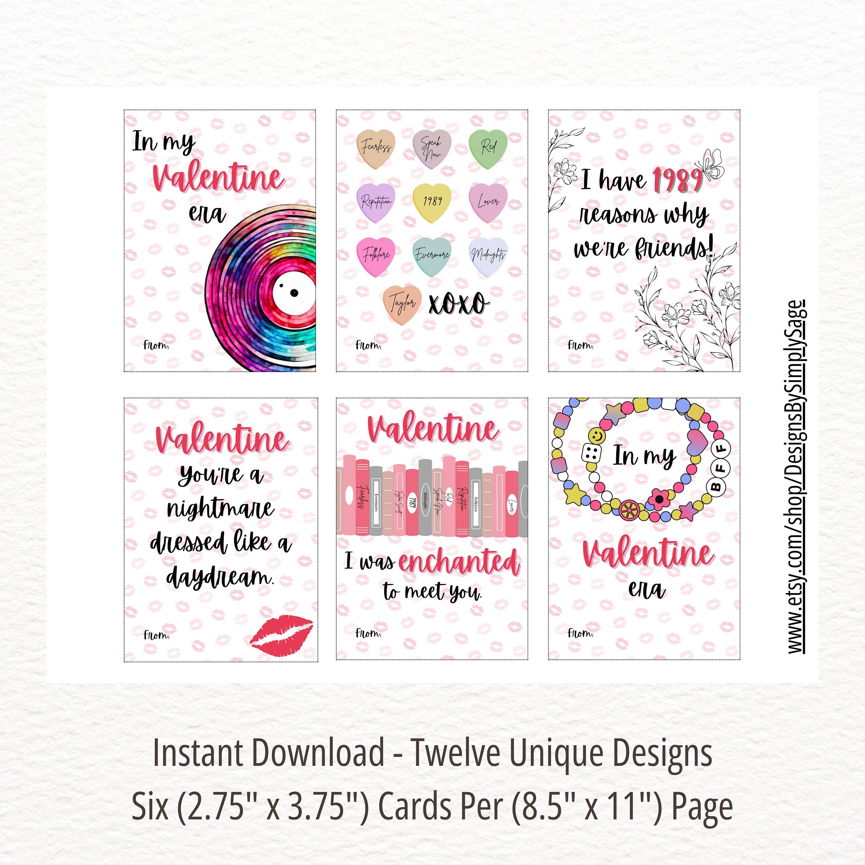 Printable Taylor Swift Valentine's Day Cards - Etsy