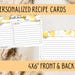 Lemon Recipe Card Template: Printable Personalized 4x6 (editable in ...