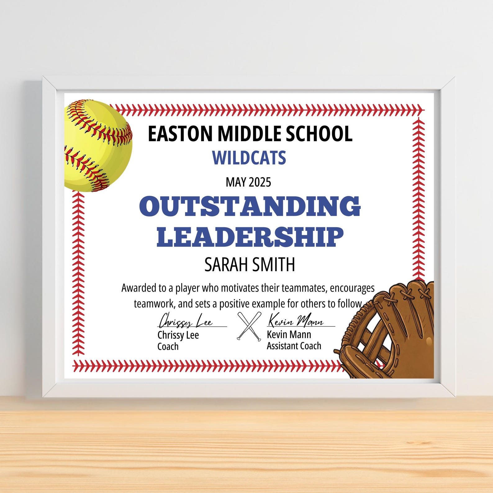 25 Editable Softball Certificates, Softball Team Party, Canva Template ...