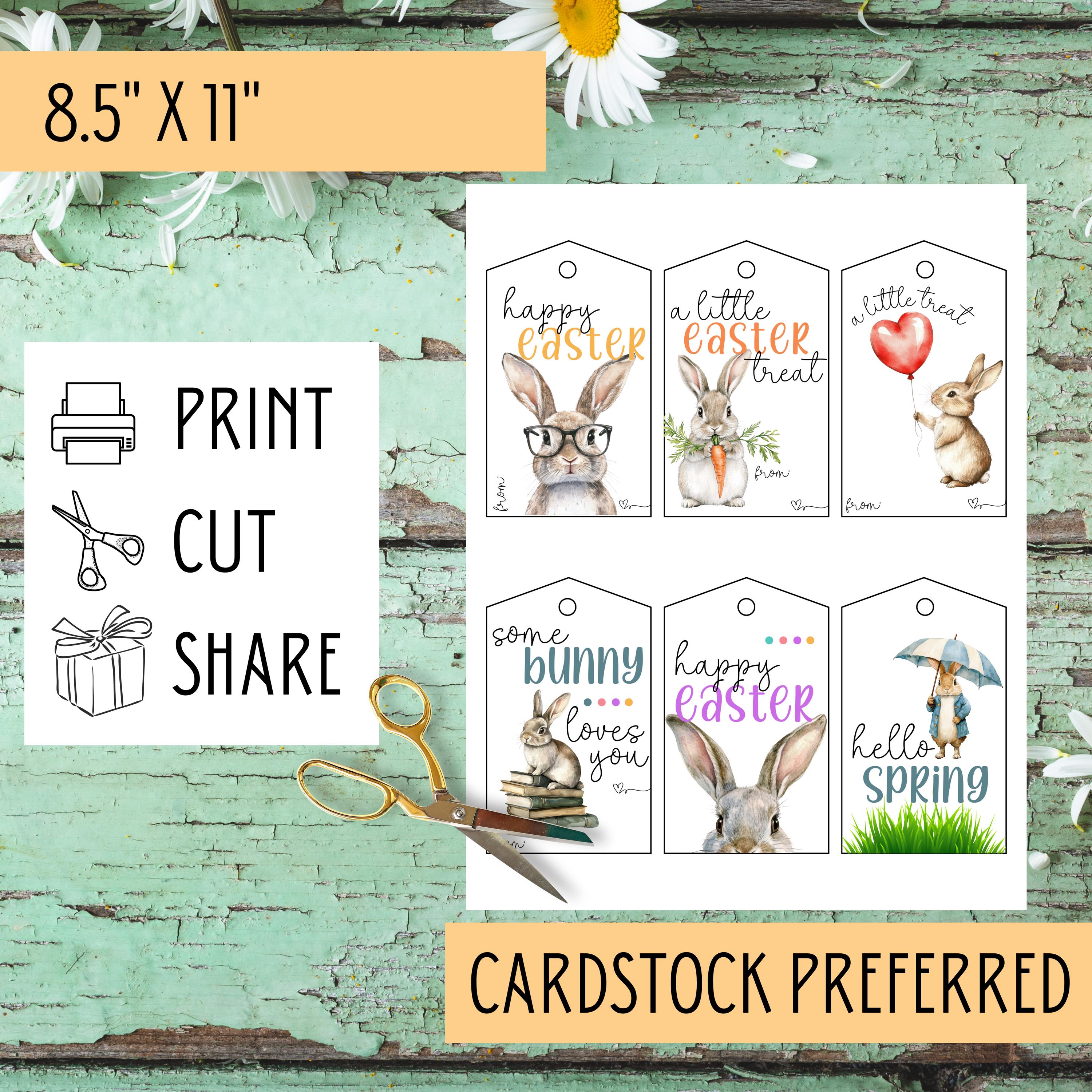Easter Printable Gift Tags: 6 Unique Designs (PDF) - Etsy