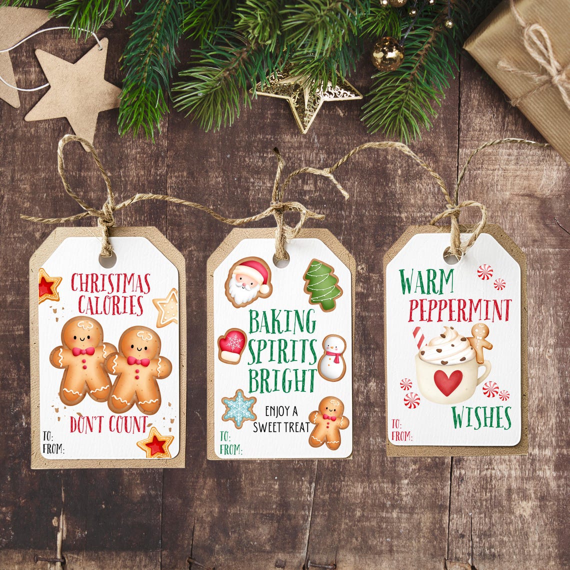 Holiday Baking Gift Tags: Printable Christmas Cookie Exchange Labels ...