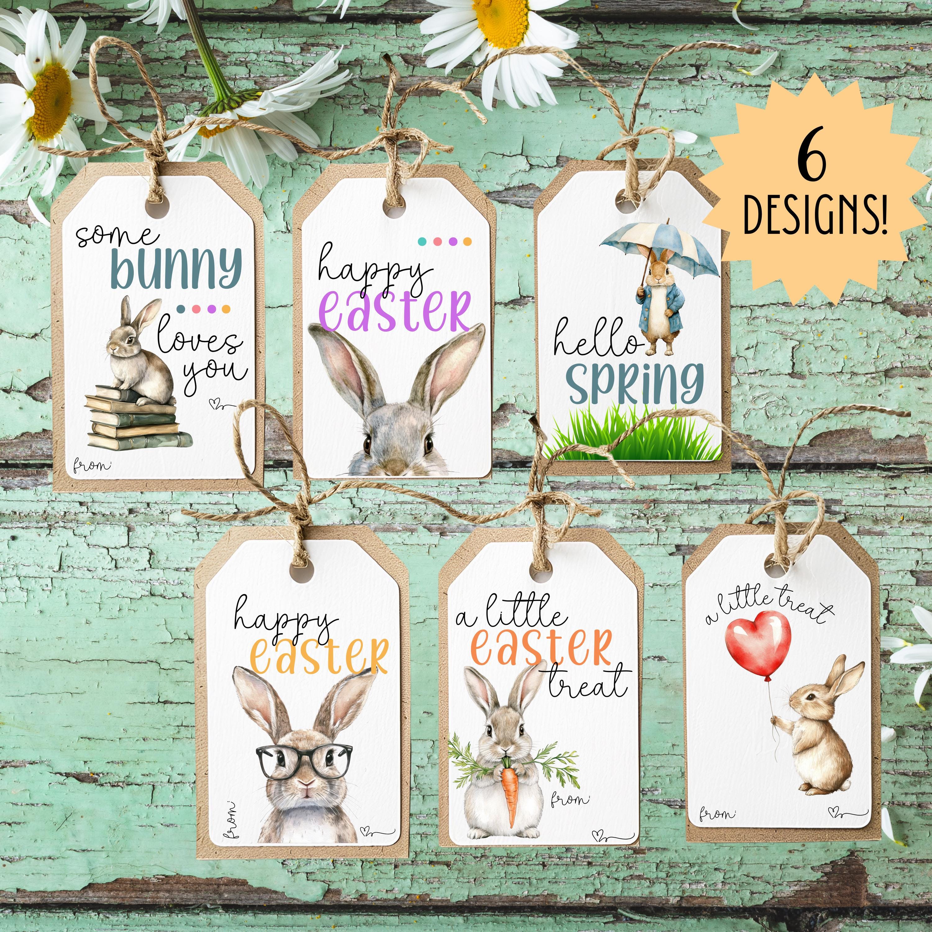 Easter Printable Gift Tags: 6 Unique Designs (PDF) - Etsy