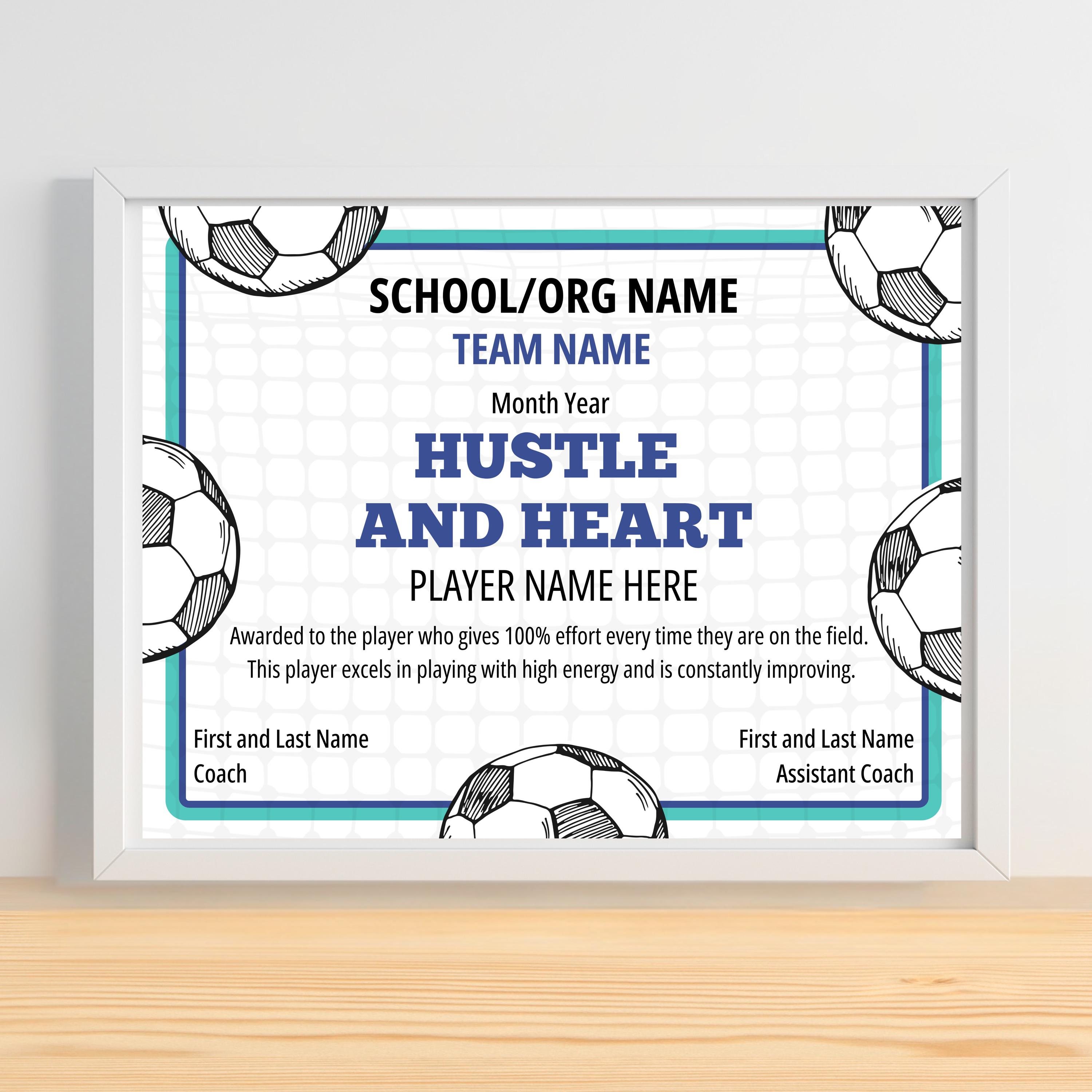 Editable Soccer Award Certificates: Team Party Canva Template (25 ...