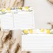 Lemon Recipe Card Template: Printable Personalized 4x6 (editable in ...