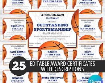 25 Editable Soccer Certificates, Soccer Team Party, Canva Template, End ...