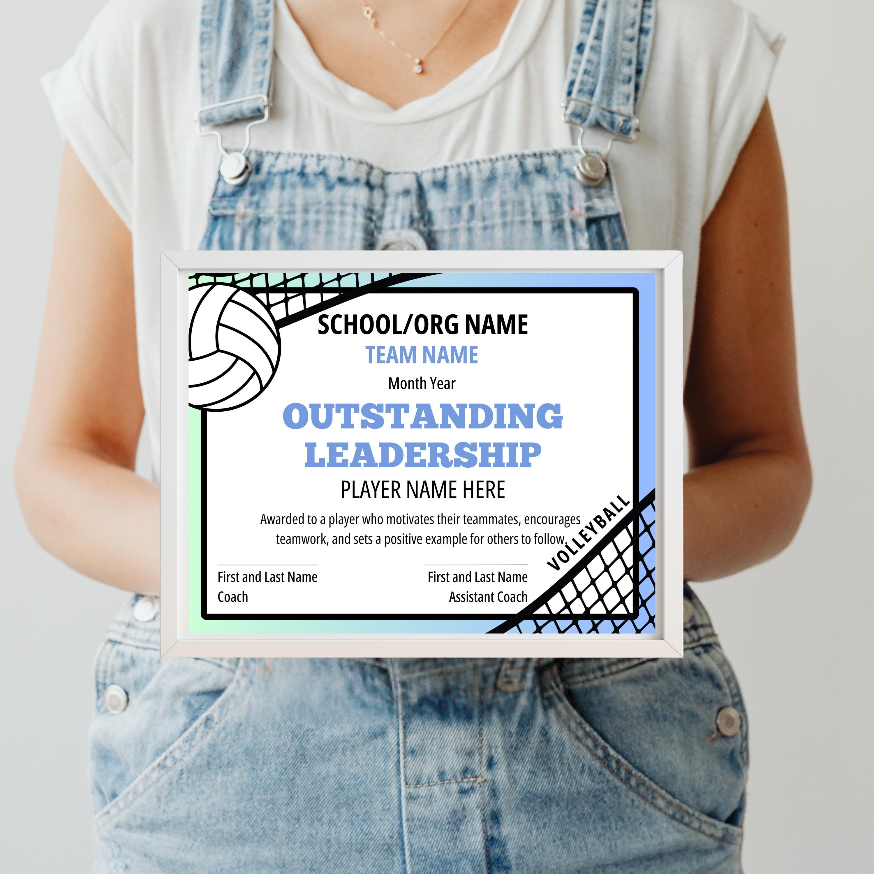 Volleyball Award Certificates: 25 Editable Canva Templates - Etsy