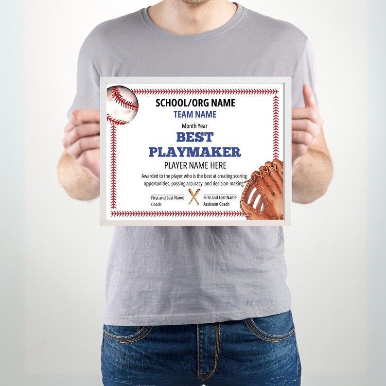 Editable Baseball Award Certificates: 25 Canva Templates (digital ...