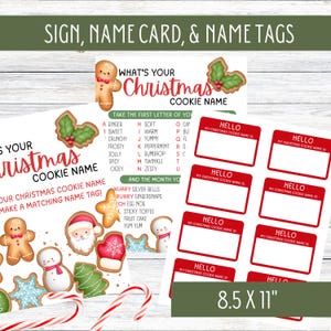 Christmas Cookie Name Game: Printable Party Activity (PDF) - Etsy
