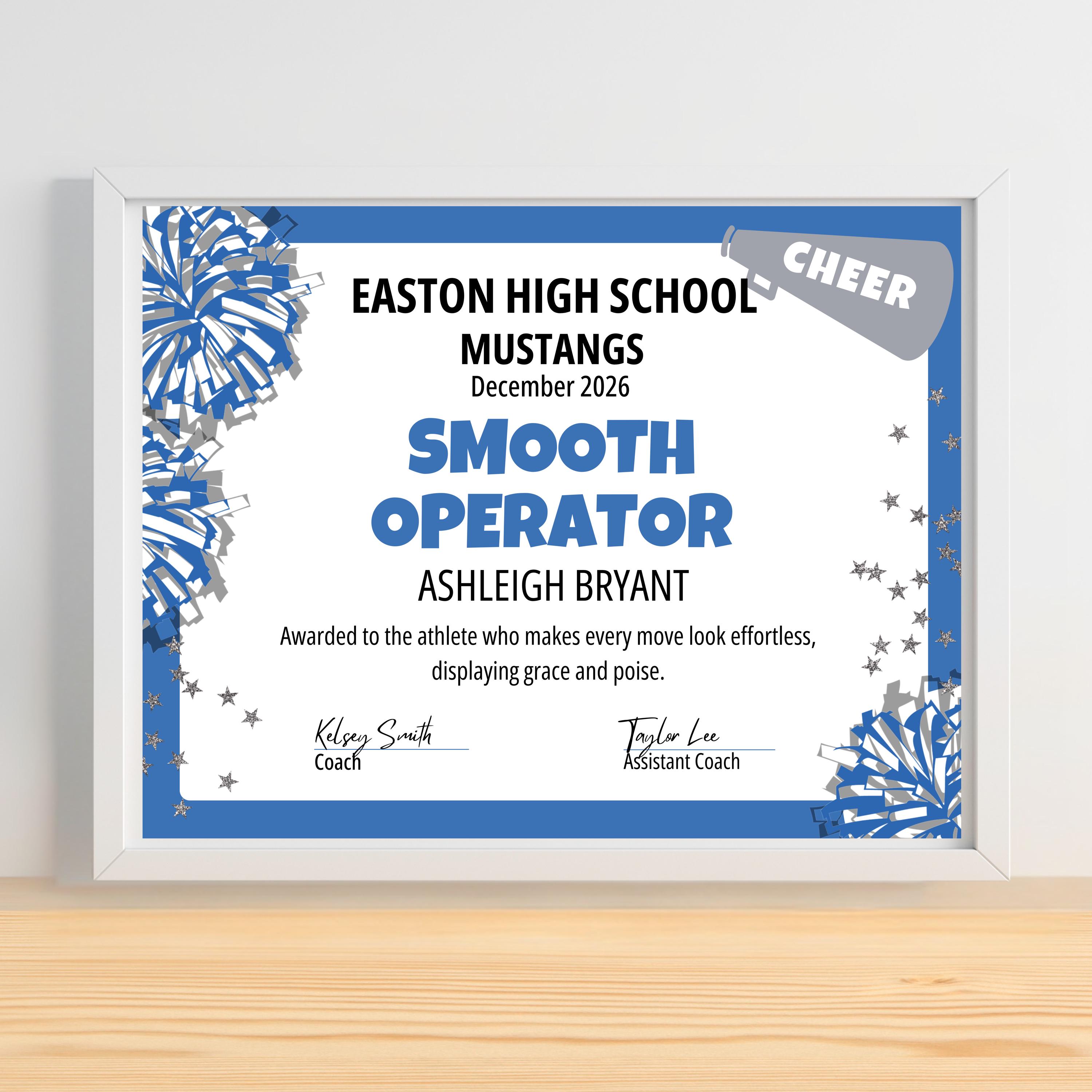 Editable Cheerleading Award Certificates: 27 Canva Cheer Certificate ...