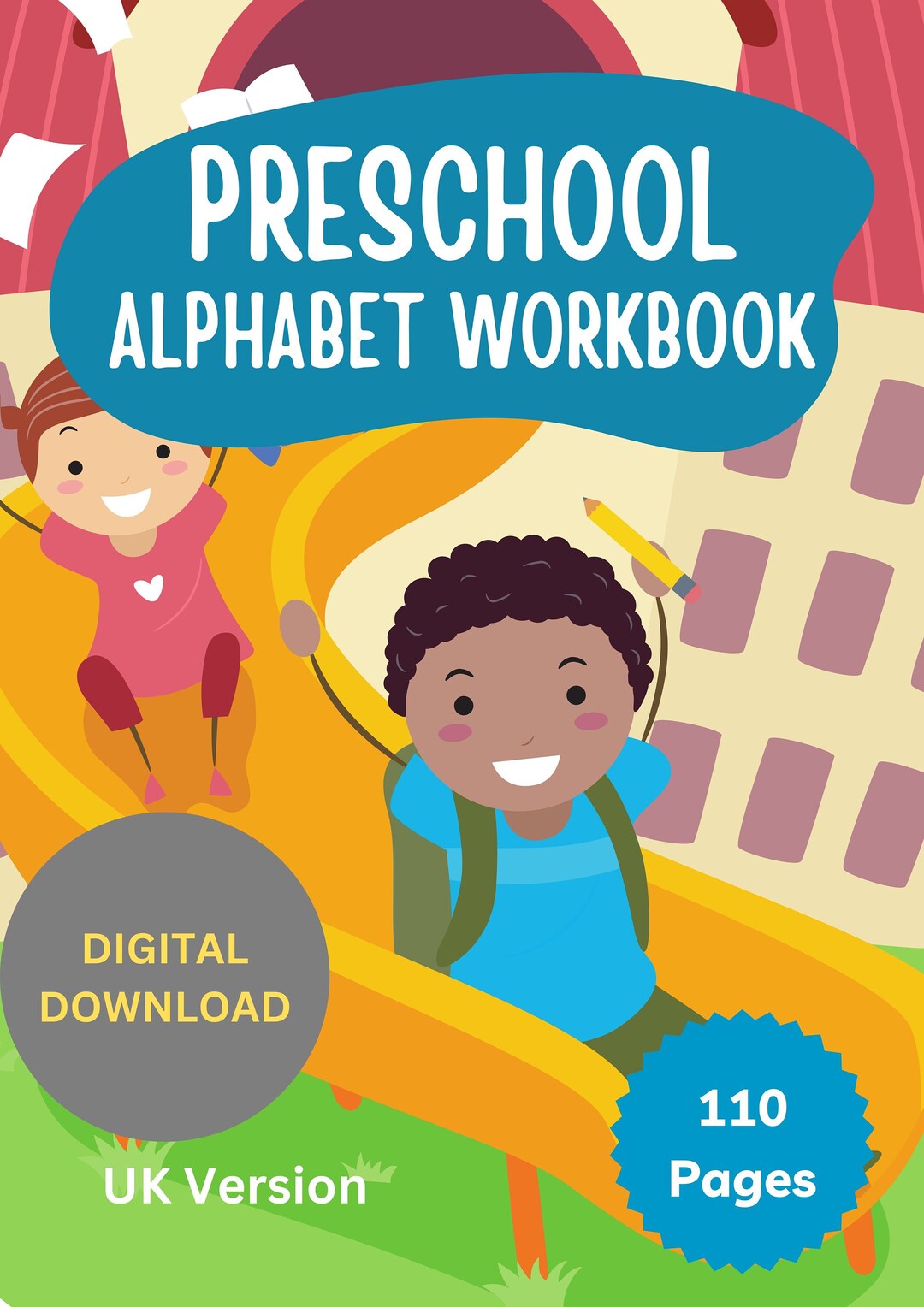 Preschool Alphabet Activity Book 110 Pages Download and Print, Colour ...