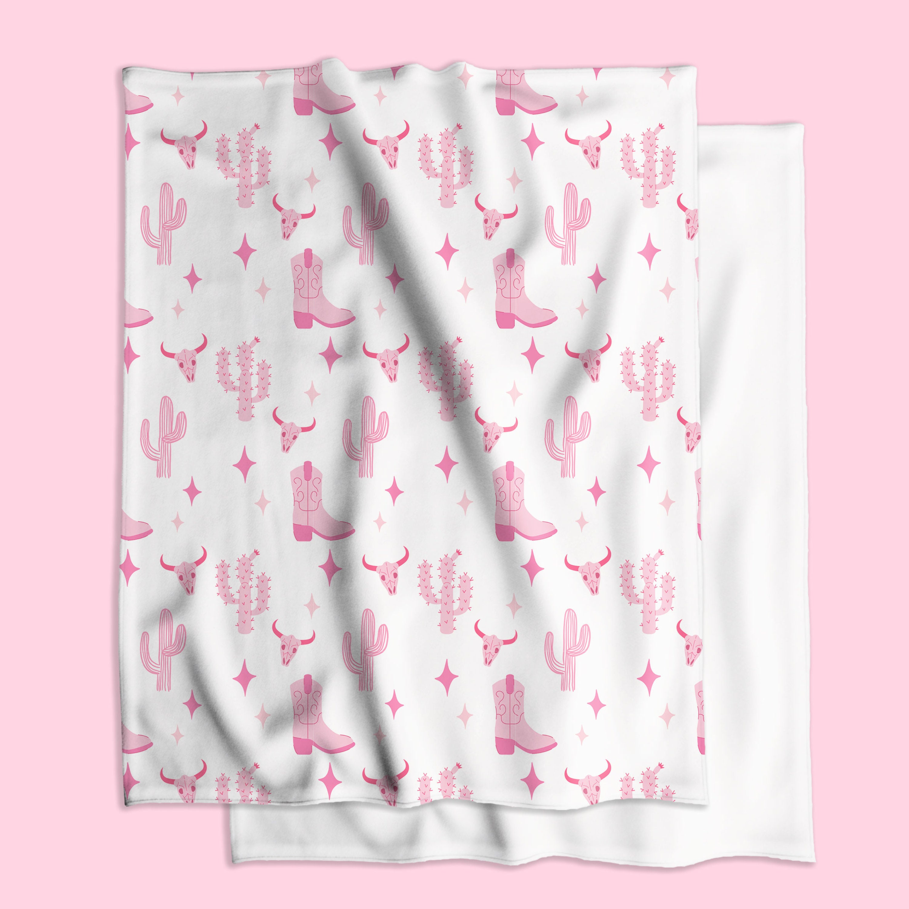 Pink Cowgirl Throw Blanket Cute Girly Western Room Decor Desert Vibes ...