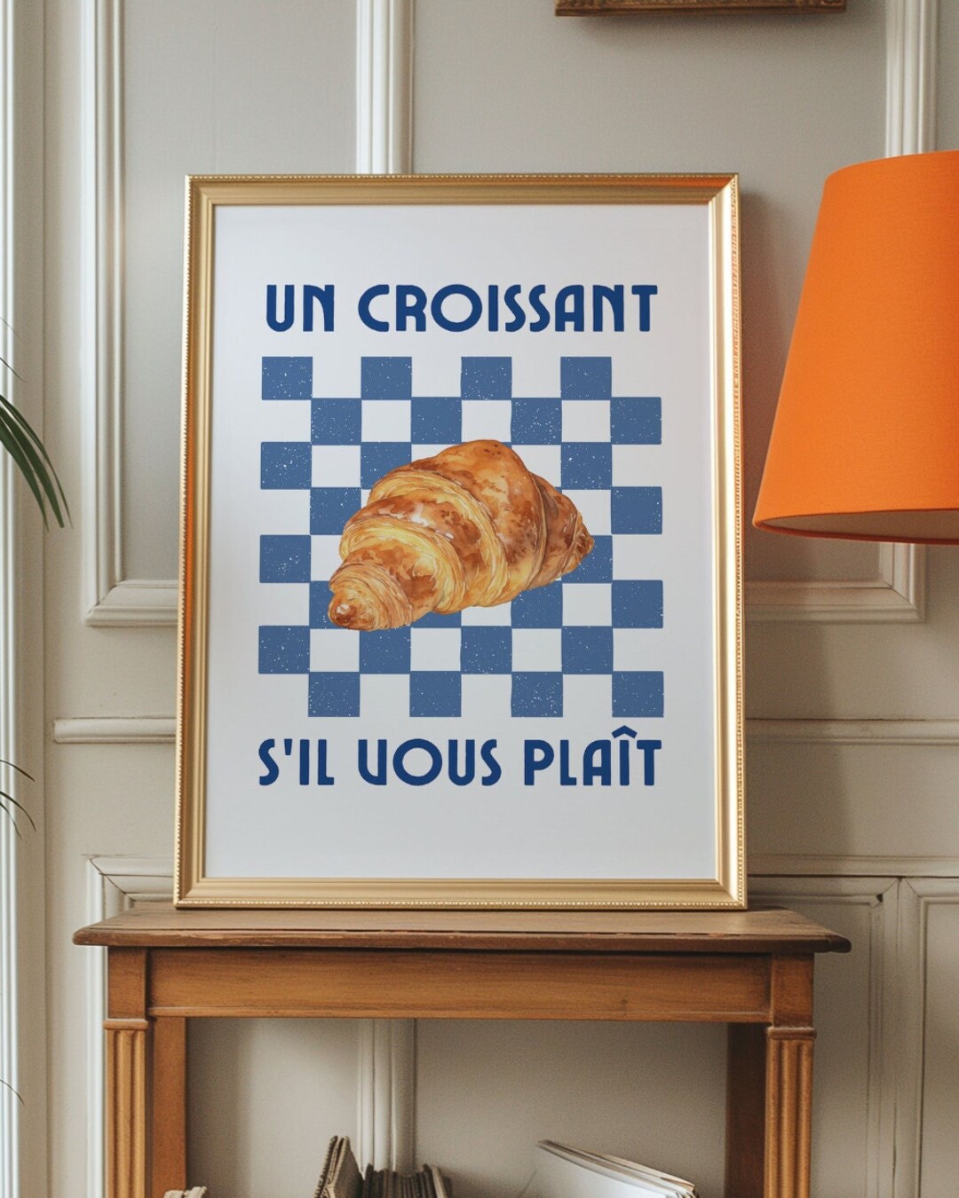 Croissant Digital Art Print French Cafe Cool Trendy Wall Art Kitchen ...